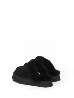 UGG Disquette Logo Embossed Platform Slippers - Black