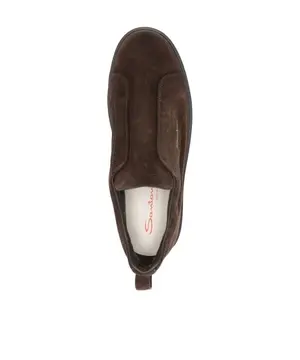 Santoni Logo Stamp Round Toe Slip-on Sneakers