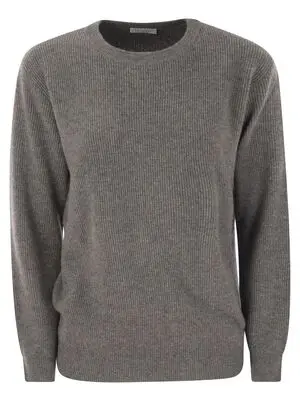 Brunello Cucinelli Ribbed Crew Neck Sweater