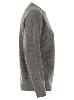 Brunello Cucinelli Ribbed Crew Neck Sweater