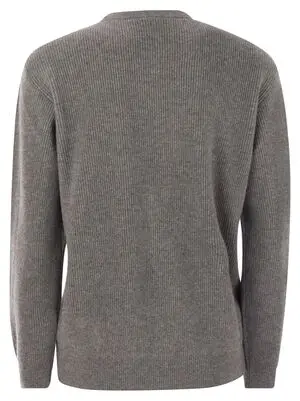 Brunello Cucinelli Ribbed Crew Neck Sweater
