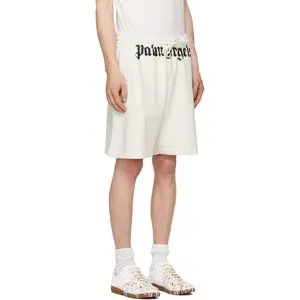 Palm Angels Logo Cotton Shorts