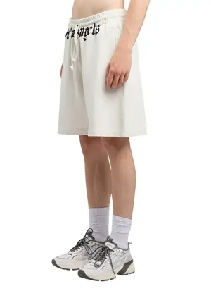 Palm Angels Logo Cotton Shorts