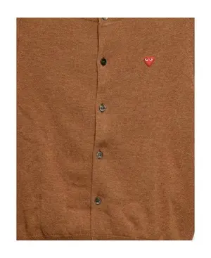 Play Comme Des Garcon Heart-shaped Collage Cardigan - Brown