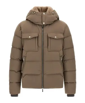MOORER Alarick Hooded Down Jacket - Brown