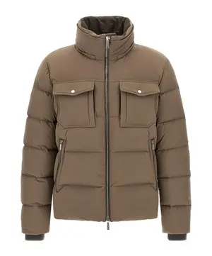 MOORER Alarick Hooded Down Jacket - Brown