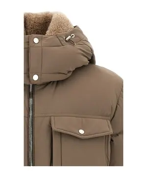 MOORER Alarick Hooded Down Jacket - Brown