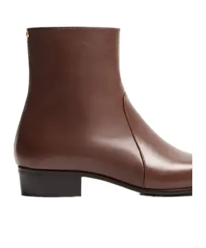 Valentino Garavani Kidskin Ankle Boots With Side Zip - Red