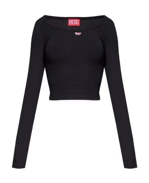DIESEL® Ribbed Logo Patch T-shirt - Black