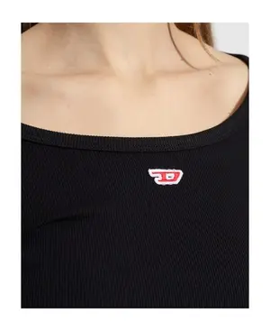 DIESEL® Ribbed Logo Patch T-shirt - Black