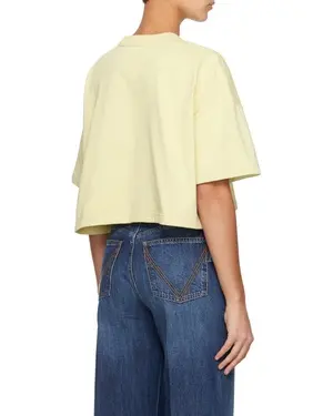 Bottega Veneta Cropped T-shirt With Pocket Detail - Nude