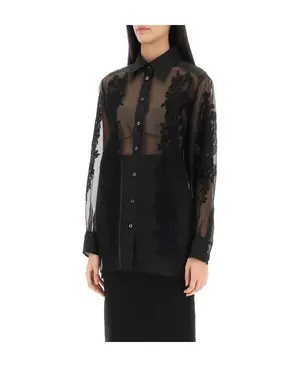 Dolce & Gabbana Lace Appliqué Long Sleeve Shirt