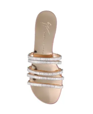 GIUSEPPE ZANOTTI Crystal Embellished Flat Sandals