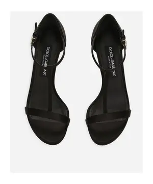 Dolce & Gabbana Logo Plaque Stiletto Sandals