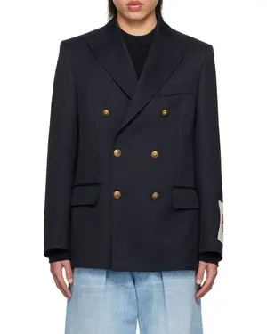 GOLDEN GOOSE Double Breasted Tailored Blazer - Black