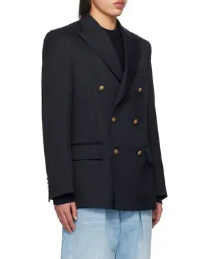 GOLDEN GOOSE Double Breasted Tailored Blazer - Black