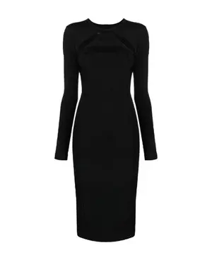 Pinko Long Sleeve Cut Out Midi Dress
