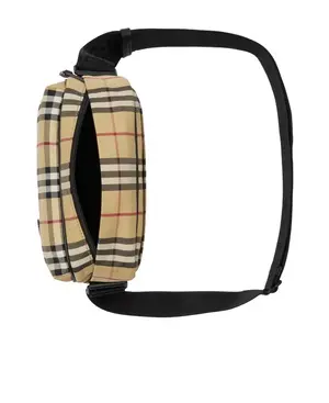 Burberry Check Pattern Logo Lettering Shoulder Bag