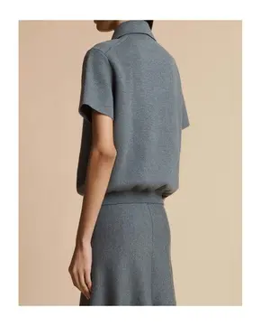 Khaite Guillaume Knitted Polo Top With Zipper Detail