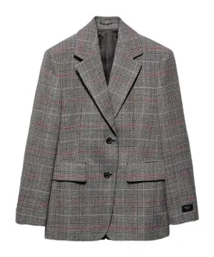 Prada Single-breasted Houndstooth Blazer - Ebony
