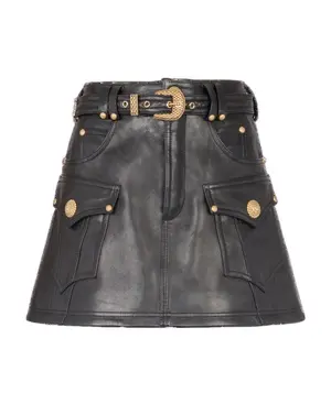 Fitted Leather Miniskirts