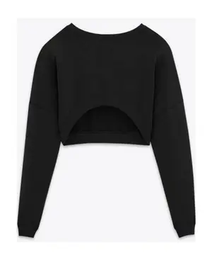 Saint Laurent Cropped Crewneck Sweatshirt