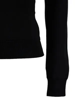 Alexander McQueen Long Sleeved Square Neck Knitted Top - Black