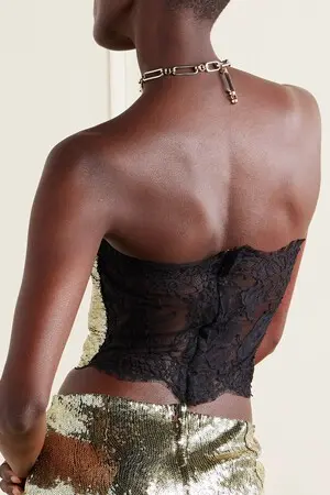 Dolce & Gabbana Embellished Strapless Top - Nude