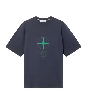 Stone Island Logo Printed Crewneck T-shirt