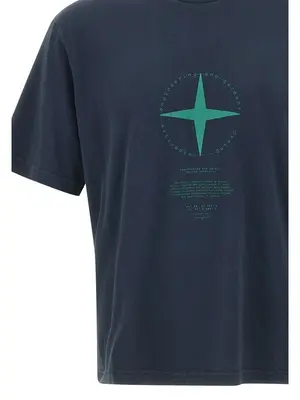 Stone Island Logo Printed Crewneck T-shirt