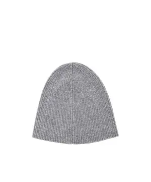 Saint Laurent Ribbed Beanie - Grey