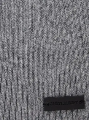 Saint Laurent Ribbed Beanie - Grey