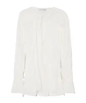 Christopher Esber Tie-up Ruffle Silk Chiffon Shirt