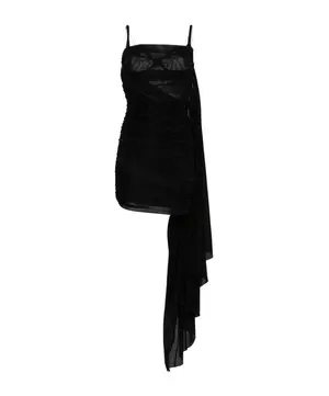 MUGLER Draped Asymmetrical Mini Dress