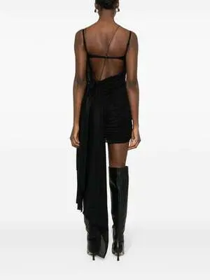 MUGLER Draped Asymmetrical Mini Dress