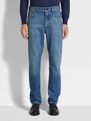 Zegna Roccia Washed Jeans - Blue