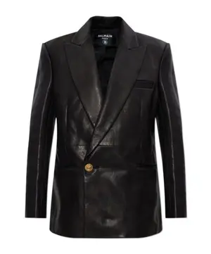 Balmain Single-breasted Leather Blazer