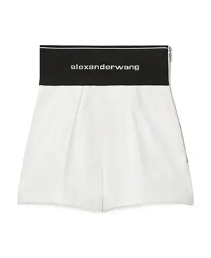 Alexander Wang Logo Waistband Shorts - White