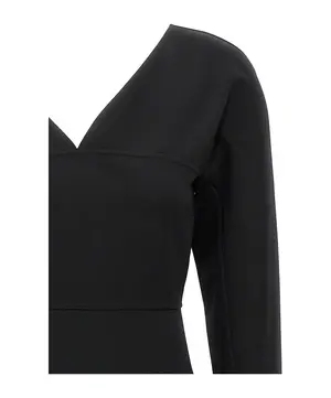 Fendi Techno V-neck Jersey Midi Dress