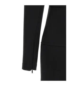 Fendi Techno V-neck Jersey Midi Dress