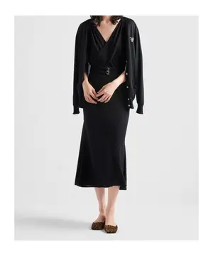 Prada Sablé V-neck Dress