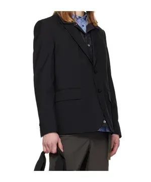 Sacai Single-breasted Layered Blazer