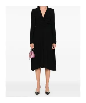 N.21 Long Sleeved V-neck Dress With Pendant Detail