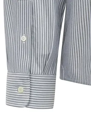 Brunello Cucinelli Striped Button-up Shirt - Gray