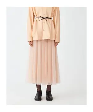 Fabiana Filippi High Waist Tulle Midi Skirt - Nude