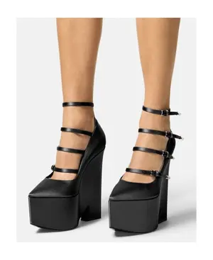 Versace Tempest Strappy Platform Pointed Toe Pumps