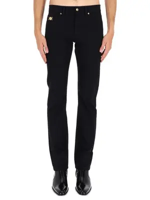 Versace Low-rise Straight-leg Jeans - Black