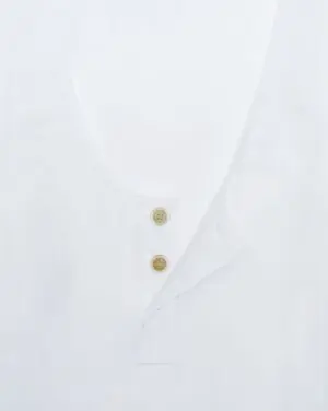 Saint Laurent Sleeveless Henley Tank Top - White