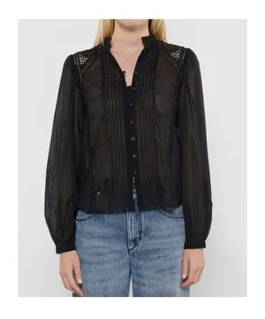 Isabel Marant Étoile Embroidered Lace Detail Shirt - Black
