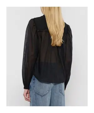 Isabel Marant Étoile Embroidered Lace Detail Shirt - Black